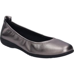 Ballerina Josef Seibel "Fenja 01, basalt", Damen, Gr. 37, grau (basalt), Obermaterial: 100% Rindsleder Leather cow., Schuhe Ballerina