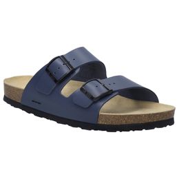 Pantolette Josef Seibel "Josef 01", Herren, Gr. 43, blau (ozean blau), Leder, Schuhe Pantolette, Sommerschuh, Schlappen, Sandale mit softem Fu&szlig;bett