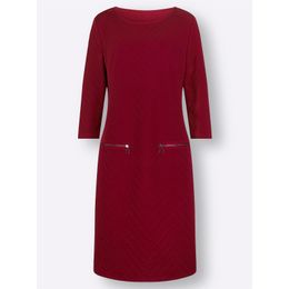 WITT Damen Druckkleid in Jersey-Jacquard-Qualit&auml;t, dunkelrot, Gr&ouml;&szlig;e 38