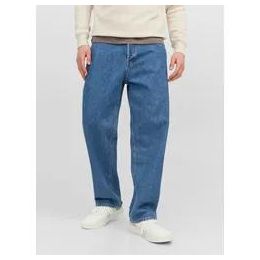 Jack & Jones Relax-fit-Jeans JACK & JONES "JJIALEX mit cleanem Look und Taschenvielfalt", Herren, Gr. 32, L&auml;nge 34, blau (blau denim), Denim/Jeans, Obermaterial: 100% Baumwolle, Abriebeffekte, relaxed fit lang, Jeans, Baumwolle, relax fit