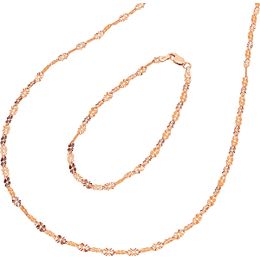 CR&Eacute;ATION L Damen Set Silber ros&eacute; vergoldet 925 Gr&ouml;&szlig;e 0
