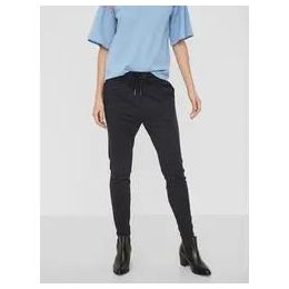 V&eacute;ro Moda Jogger Pants VERO MODA "VMEVA MR LOOSE STRING PANT GA NOOS", Damen, Gr. M (38), L&auml;nge 30, blau (night sky), Web, Obermaterial: 65% Viskose, 30% Nylon, 5% Elasthan, unifarben, loose fit 7/8-L&auml;nge, Hosen, hinten mit elastischem B&uuml;ndchen