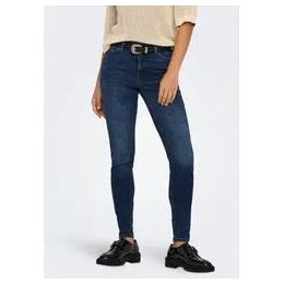 Jacqueline de Yong Skinny-fit-Jeans JDY "JDYFINA MW SKINNY ANK JNS DB NOOS DNM", Damen, Gr. XS (34), L&auml;nge 30, blau (dunkelblau denim), Denim/Jeans, Obermaterial: 98% Baumwolle, 2% Elasthan, unifarben, skinny fit, Jeans