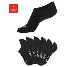 Sneakersocken Bench., Herren, Gr. 39-42, schwarz (6x schwarz), Baumwollmischung, unifarben, elastisch, Socken Sneakersocken, nicht sichtbar in Sneakern