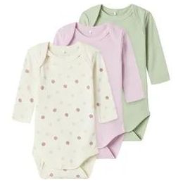 Body name it "NBFBODY 3P LS JET STREAM DOT NOOS", Jungen, Gr. 86, N-Gr, gr&uuml;n (jet stream), Sweatware, Obermaterial: 100% Baumwolle, bedruckt, regular fit, Bodys Body