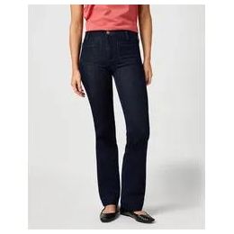 Bootcut-Jeans Wrangler "Flare", Damen, Gr. 31, L&auml;nge 32, soft_moonlight, Denim/Jeans, Obermaterial: 70% Baumwolle, 29% Polyester, 1% Elasthan, ausgestellt lang, Jeans, im Retro-Design mit ausgestelltem Bein