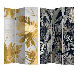 HTI-Living Paravent Leaf Gold und Silber