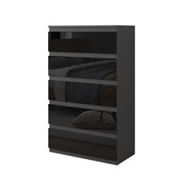HTI-Living Kommode Kenji 5 Schubladen Hochglanz Schwarz