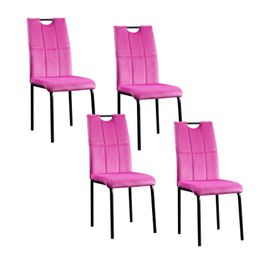 HTI-Living Esszimmerstuhl Denton Samt Pink 4er-Set