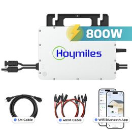 Hoymiles HMS-800W-2T 800W Micro-Wechselrichter inkl. 5m Anschlusskabel, 4x1m Solarkabel f&uuml;r Solarmodule, WiFi, Microinverter Inverter f&uuml;r Mini-PV Plug & Play Balkonkraftwerk, Mikrowechselrichter Solar