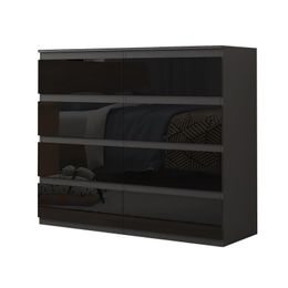 HTI-Living Kommode Kenji 8 Schubladen Hochglanz Schwarz