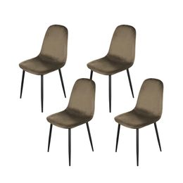 HTI-Living Esszimmerstuhl Samt 4er Set Savannah Braun