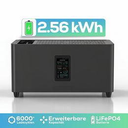 Speicher MARSTEK Jupiter C + Plus Solarspeicher 2,56 kWh LiFePO4 Solarakku f&uuml;r PV Systeme Balkonkraftwerk, IP65, 6000 Zyklen, WIFI und Bluetooth, Solar-Batterie