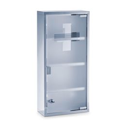 HTI-Living Medizinschrank verschlie&szlig;bar Edelstahl/Glas