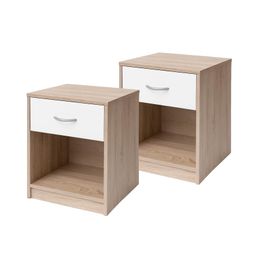 HTI-Living Nachtschrank 2er-Set Nina Sonoma Wei&szlig;