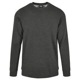 Rundhalspullover Urban Classics "Urban Classics Herren Basic Terry Crew", Damen, Gr. XL, charcoal, 65% Baumwolle, 35% Polyester, unifarben, normal, Rundhals, Pullover Rundhalspullover