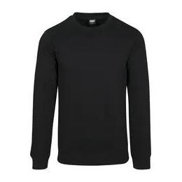 Rundhalspullover Urban Classics "Urban Classics Herren Basic Terry Crew", Damen, Gr. 3XL, schwarz, 65% Baumwolle, 35% Polyester, unifarben, normal, Rundhals, Pullover Rundhalspullover
