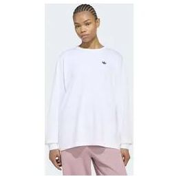 Langarmshirt Adidas ORIGINALS "ESSENTIALS LONGSLEEVE", Damen, Gr. L, wei&szlig;, schwarz, Obermaterial: 100% Baumwolle, Rundhals, Shirts Langarmshirt, lockerer Schnitt, Langarm, aus Baumwolljersey