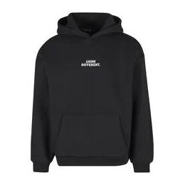 Mister Tee Kapuzensweatshirt MISTERTEE "MisterTee Think Different EMB Fluffy Hoody", Herren, Gr. L, schwarz, 70% Baumwolle, 30% Polyester, bedruckt, Sweatshirts