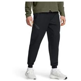 Trainingshose Under Armour "UA UNSTOPPABLE WOVEN JOGGER", Damen, Gr. XL, N-Gr, schwarz,, schwarz, Obermaterial: 90% Polyester, 10% Elasthan, Hosen Trainingshose, f&uuml;r vielseitige Aktivit&auml;ten, mit Elasthan-Anteil, leichtes Material