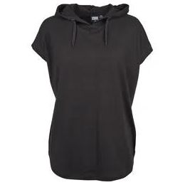 Kapuzenpullover Urban Classics "Urban Classics Damen Ladies Sleeveless Jersey Hoody", Damen, Gr. 5XL, schwarz, 50% Baumwolle, 50% Viskose, unifarben, normal, ohne Ausschnitt, Pullover Kapuzenpullover