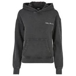 Kapuzenpullover Urban Classics "Urban Classics Damen Ladies Small Embroidery Terry Hoody", Damen, Gr. S, schwarz, 100% Baumwolle, unifarben, normal, ohne Ausschnitt, Pullover Kapuzenpullover