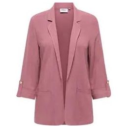 Longblazer Only "ONLSIESTA 3/4 OPEN LIN BL BLAZE TLR NOOS", Damen, Gr. 40, rose braun, Web, Obermaterial: 80% Viskose, 20% Leinen, unifarben, loose fit h&uuml;ftbedeckend, V-Ausschnitt, Blazer Longblazer