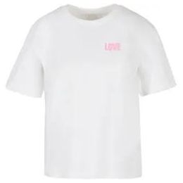 T-Shirt MISS TEE "Miss Tee All We Need Is Love Tee", Damen, Gr. M, wei&szlig;, 100% Baumwolle, bedruckt, oversize, Rundhals, Shirts T-Shirt
