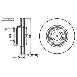 ATE Bremsensatz, Scheibenbremse ijf1418mi2 Vorderachse bel&uuml;ftet 316mm 28mm f&uuml;r BMW