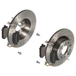 Brembo Bremsensatz-Hinterachse XTRA LINE / STANDARD SK8K0F8FV9 Bremsensatz, Scheibenbremse hinten rechts links Gelocht 282mm f&uuml;r SKODA VW SEAT (FAW) A