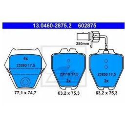 ATE Bremsen-Set VA + HA SKIYD0FJW7 Bremsensatz, Scheibenbremse vorne hinten rechts links bel&uuml;ftet 256mm f&uuml;r VAG 3B0615601B 8D0615301K 4B3698151