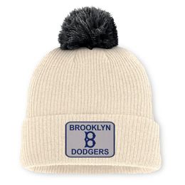 Bommelm&uuml;tze Nike "Nike M&uuml;tze Brooklyn Dodgers Nike Peak Std. Cuff Pom Beanie", Damen, Gr. onesize, wei&szlig;, 100% Polyacryl, M&uuml;tzen