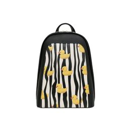 Tagesrucksack DOGO "Tidy Bag Rucksack Ducky Damen Backpack", schwarz, Lederimitat, Rucks&auml;cke