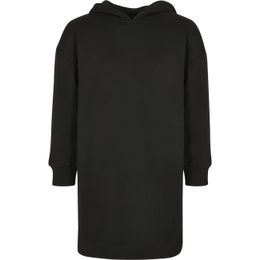 Shirtkleid Urban Classics "Urban Classics Damen Girls Oversized Terry Hoody Dress", M&auml;dchen, Gr. 122/128, Normalgr&ouml;&szlig;en, schwarz, 65% Baumwolle, 35% Polyester, unifarben, oversize, ohne Ausschnitt, Kleider Shirtkleid