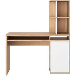 Schreibtisch GAMI "NEX", eiche blond nachbildung, eiche blond nachbildung, uni wei&szlig;, eiche blond nachbildung, B:120cm H:72cm T:60cm, Tische, Schreibtisch, Ein Schreibtisch mit optimalem Stauraum