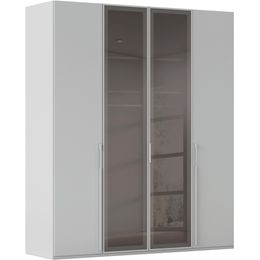 Dreht&uuml;renschrank Rauch "Schrank Garderobe SKAT SHINE Breiten 151/201/251/301cm, H&ouml;he 223/235cm", seidengrau, B:201cm H:235cm T:63cm, Glas, Holzwerkstoff, Schr&auml;nke, Dreht&uuml;renschrank, edle Schrankfront mittig hochwertige Glasrahment&uuml;ren MADE IN GERMANY