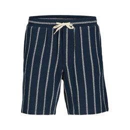 Jack & Jones PlusSize Sweatshorts "JPSTJAIDEN COBA STRIPE JOG SHORT SN PLS", Herren, Gr. 42, N-Gr, sky captain detail:stripes, Sweatware, Obermaterial: 100% Baumwolle, JACK & JONES PLUSSIZE, gestreift, relaxed fit kniefrei, Hosen Sweatshorts