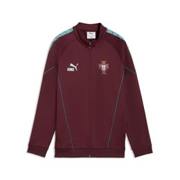 Sweatjacke Puma "Portugal KING Anthem Jacke Jugendliche", Jungen, Gr. 176, ruby shimmer sea glass rot blau, Obermaterial: 37% Baumwolle, 63% Polyester. Taschenfutter: 100% Polyester. Rippe: 93% Polyester, 7% Elasthan. Besatz: 100% Polyester, Sweatjacken Sweatjacke