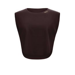 Crop-Top WINSHAPE "AET115LS", Damen, Gr. L, espresso, 85% Polyester, 15% Elasthan, R&uuml;ckenausschnitt, Tops, Functional Soft and Light