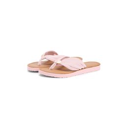 Zehentrenner Tommy Hilfiger "TH LTR FOOTBED SUMMER SANDAL", Damen, Gr. 35, rose, Textil, Basic, Schuhe Zehentrenner, Sommerschuh, Strandschuh, Dianette, Flat mit Logoemblem