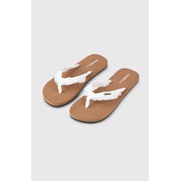 O`Neill Zehentrenner O'NEILL "DITSY JACQUARD SANDALS", Damen, Gr. 36, snow wei&szlig;, Synthetik, Schuhe Zehentrenner, Sommerschuh, Sandale, Schlappen, mit Gummilaufsohle