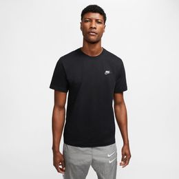 T-Shirt Nike Sportswear "M NSW CLUB TEE", Herren, Gr. L, schwarz, wei&szlig;, Jersey, Obermaterial: 100% Baumwolle, regular fit normal, Rundhals, Shirts T-Shirt, Regular Fit, Kurzarm, Rundhalsausschnitt
