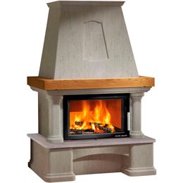 Haas & Sohn Kaminbaus&auml;tze HAAS + SOHN "GENF-III Quarzit Mocca Creme mit KOMFORT-IV=", perl, schwarz, Kamin&ouml;fen