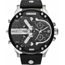Chronograph Diesel "MR. DADDY 2.0", schwarz, Armbanduhren, Herren, Chronograph, Quarzuhr, Armbanduhr, Herren, Datum, Stoppfunktion, mehrere Zeitzonen
