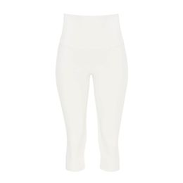 Leggings WINSHAPE "3/4 Functional Comfort HWL217C", Damen, Gr. L, Normalgr&ouml;&szlig;en, cream, 85% Polyester, 15% Elasthan, Hosen Leggings, mit V-Shape Applikation und Core-Bund