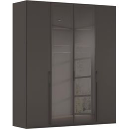 Dreht&uuml;renschrank Rauch "Schrank Garderobe SKAT SHINE Breiten 151/201/251/301cm, H&ouml;he 223/235cm", graphit, B:201cm H:223cm T:63cm, Glas, Holzwerkstoff, Schr&auml;nke, Dreht&uuml;renschrank, edle Schrankfront mittig hochwertige Glasrahment&uuml;ren MADE IN GERMANY