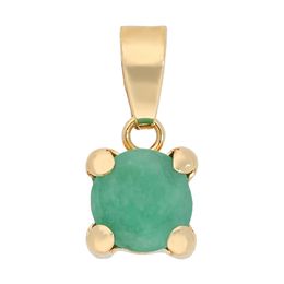 Kettenanh&auml;nger Firetti "Schmuck Geschenk Gold 375 Halsschmuck Anh&auml;nger Solit&auml;r", gelbgoldfarben, gr&uuml;n, gr&uuml;n, Schmuckanh&auml;nger, Damen, Gelbgold 375, 0,29 g, Kettenanh&auml;nger, mit Smaragd, Saphir oder Rubin