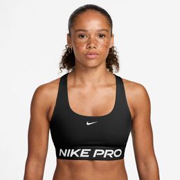 Sport-BH Nike "W NP DF 365 LS BRA", Damen, Gr. L, N-Gr, schwarz, wei&szlig;, Obermaterial: 83% Polyester, 17% Elasthan, BHs Sport-BH, f&uuml;r sportliche Aktivit&auml;ten, glattes und elastisches Material