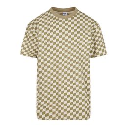 Langarmhemd Urban Classics "Urban Classics Herren Oversized Check Tee", Herren, Gr. L, US-Gr&ouml;&szlig;en, khakicheck, 100% Baumwolle, normal, Rundhals, Hemden