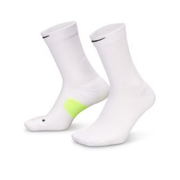 Kniestr&uuml;mpfe Nike "U NK MDWT RUN CREW 1PR - 168", Damen, Gr. L (42/45), wei&szlig;, volt, b, Obermaterial: 93% Polyester, 6% Elasthan, 1% Nylon, Socken Kniestr&uuml;mpfe